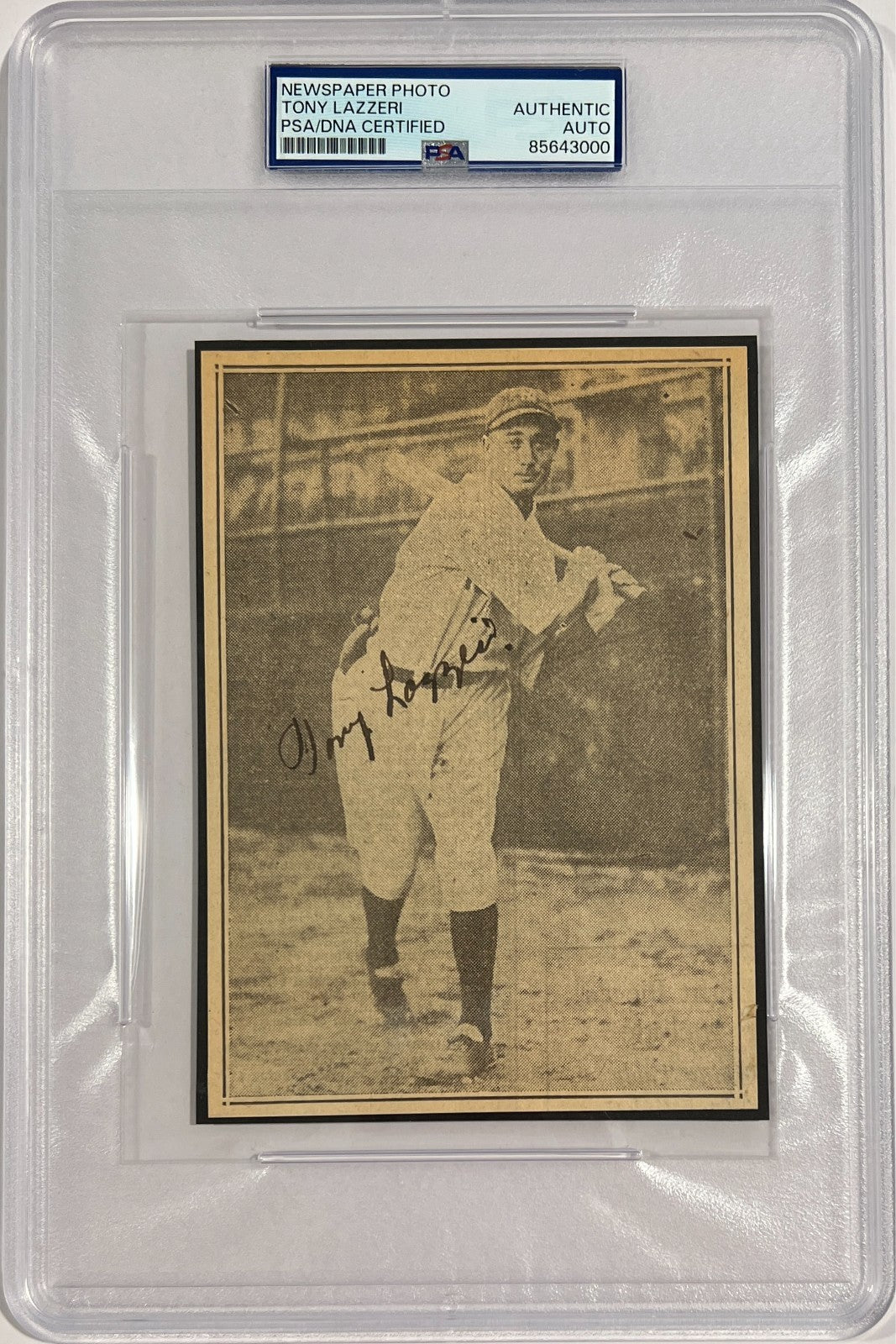 Tony Lazzeri Signed Photo, 1927 Yankees HOF, Rare Auto. PSA – BC Vintage