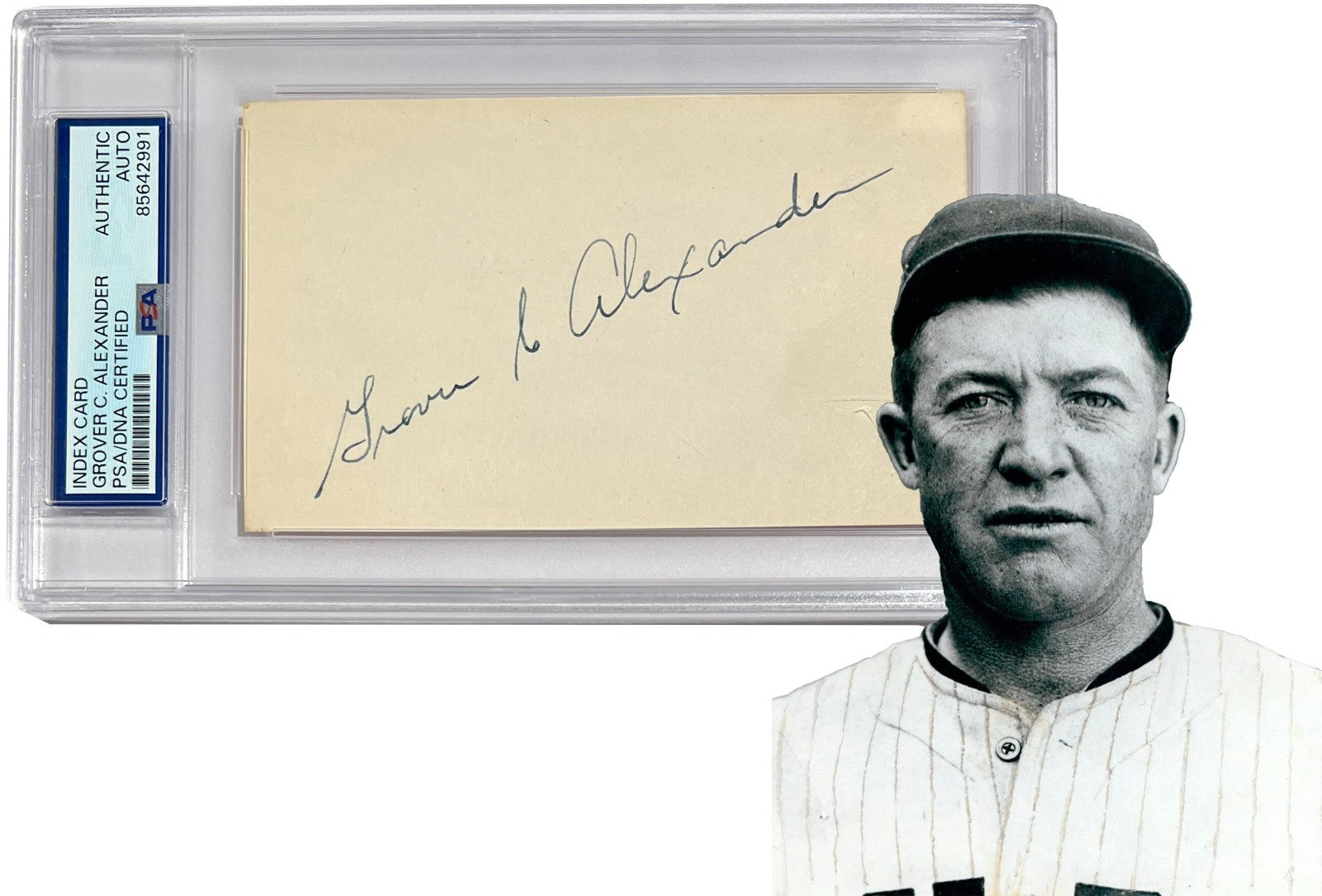 Grover Cleveland Alexander 3" x 5" Rare Full Name Autograph. PSA – BC ...
