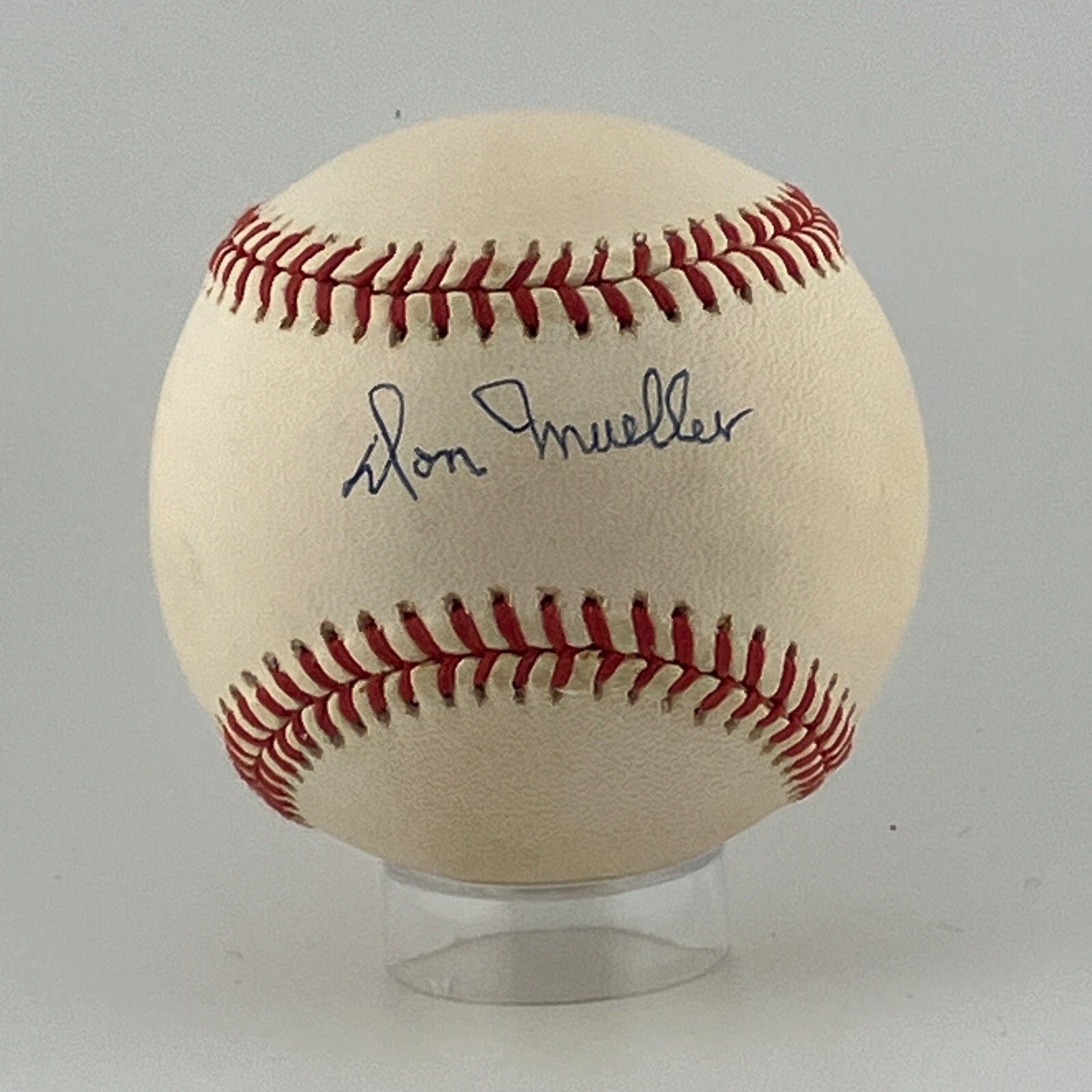 Don Mueller Single Signed Baseball, 1980s Style Signature. Auto JSA ...