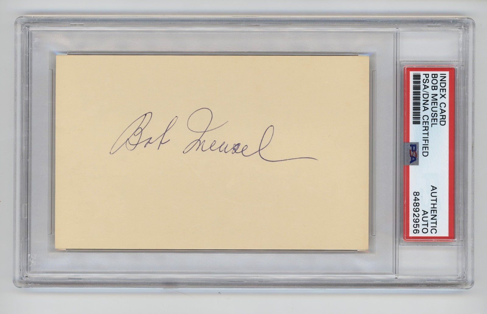 Bob Meusel Signed Index Card. PSA. 1927 New York Yankees – BC Vintage